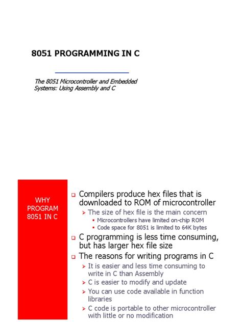 8051 programming in c the 8051 microcontroller and embedded systems using assembly and c pdf
