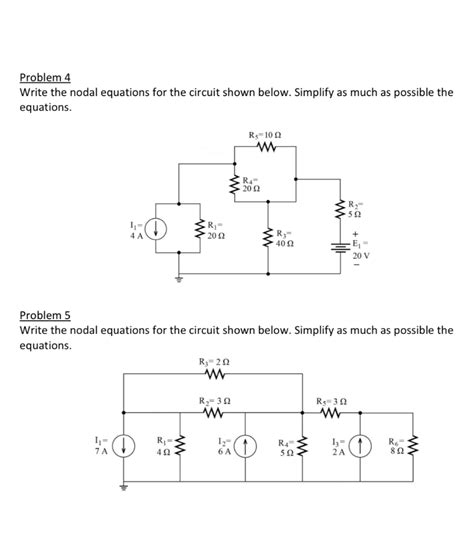solved problem 4 write the nodal equations for the circuit