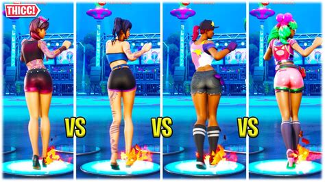 Fortnite Thicc Freewheelin Built In Dance Emote Showcased With Hot Female Skins 😍 ️ Youtube