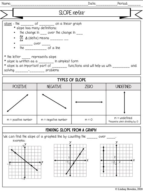 linear functions notes and worksheets lindsay bowden