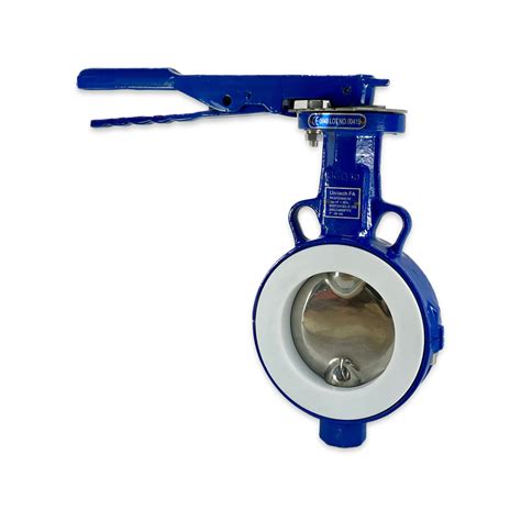 Wafer Butterfly Valve Split Ductile Iron Body PTFE With Lever BM