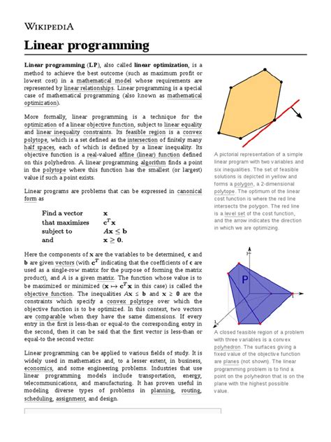 linear programming pdf linear programming mathematical optimization