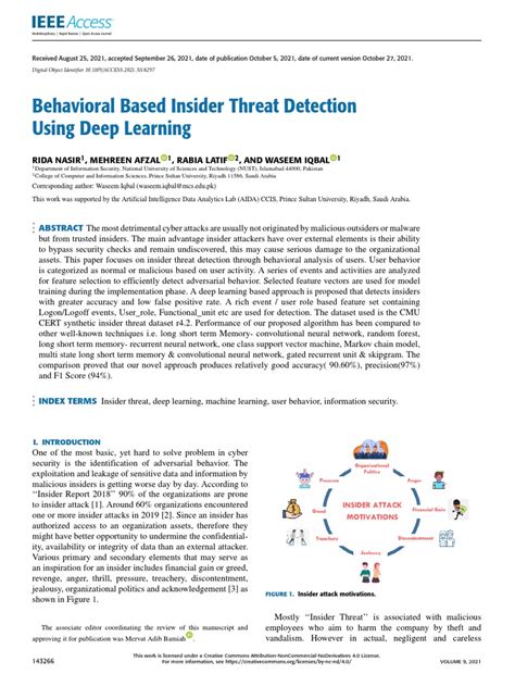 behavioral based insider threat detection using deep learning pdf deep learning malware