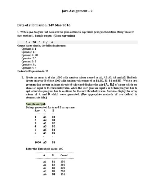 java programming assignments evaluating arithmetic expressions generating arrays bitmaps and