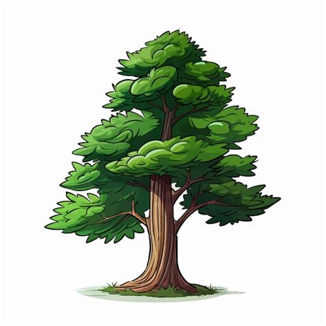 Premium AI Image AI Realistic Green Tree Illustration White Background