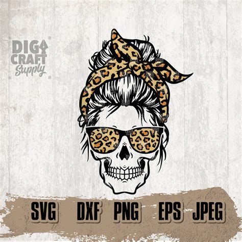 Messy Bun Skull Svg Mom Life Svg Mom Svg Momlife Svg Bun Etsy