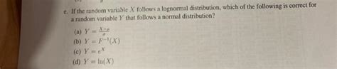 solved e if the random variable x follows a lognormal