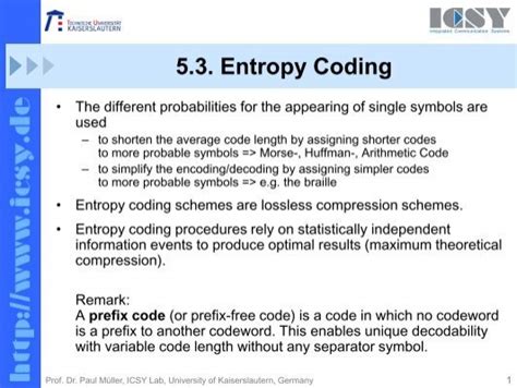 5 3 entropy coding icsy