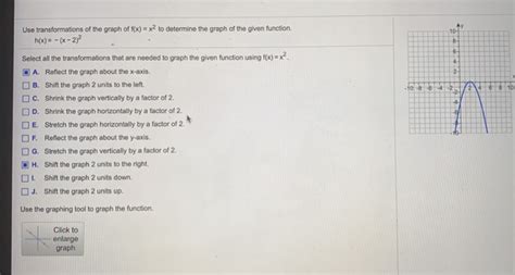 solved use transformations of the graph of f x x2 to