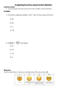 Evaluating Functions Function Notation By Erin Green TPT
