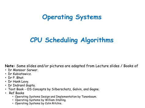 operating systems cpu scheduling algorithms