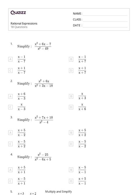 50 rational expressions equations and functions worksheets on quizizz free and printable