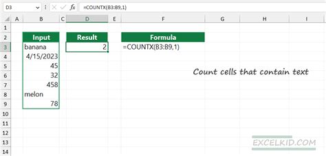Count Cells That Contain Text Excel Formula ExcelKid
