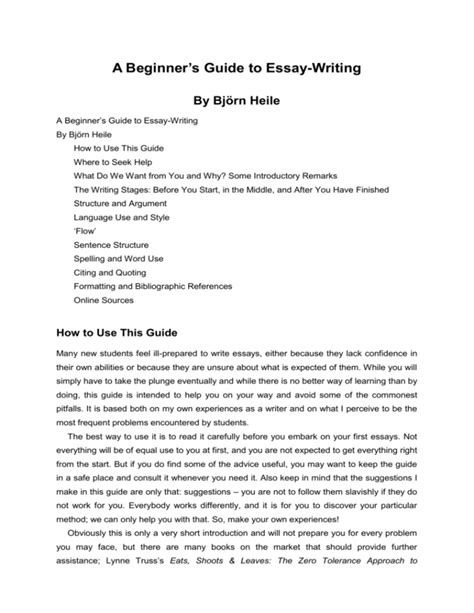 a beginner`s guide to essay writing