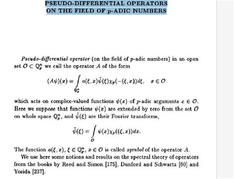 solved pseudo differential operators on the field of p adic