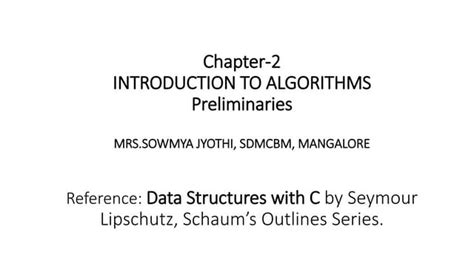 bca data structures algorithms and preliminaries mrs sowmya jyothi ppt