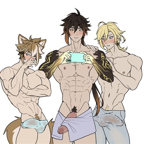 Rule 34 Abs Big Penis Blushing Bulge Through Clothing Genshin Impact Genzonillablack Gorou