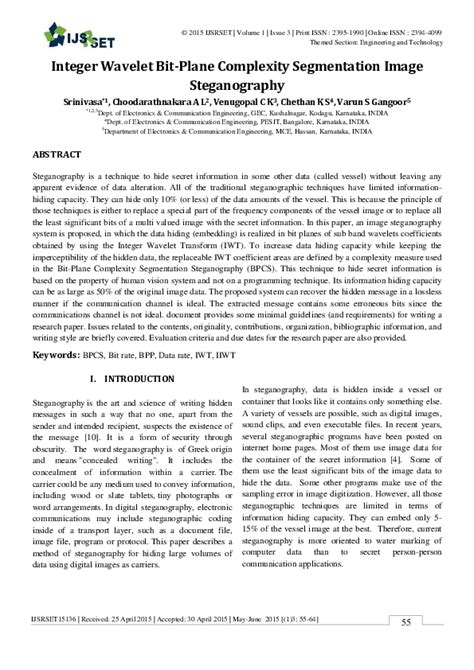 pdf integer wavelet bit plane complexity segmentation image steganography international