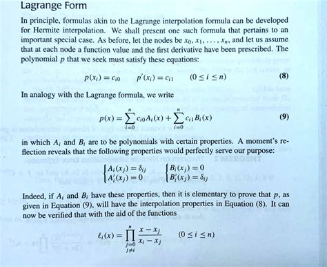 solved lagrange form in principle formulas akin to the lagrange interpolation formula can be