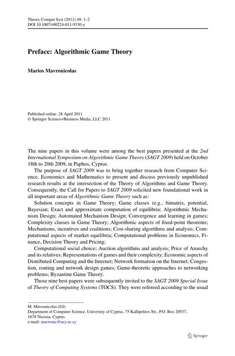 pdf preface algorithmic game theory