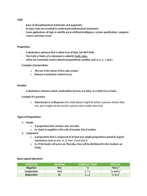 elementary logic pdf if and only if logic