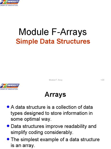 module f arrays pdf array data structure integer computer science