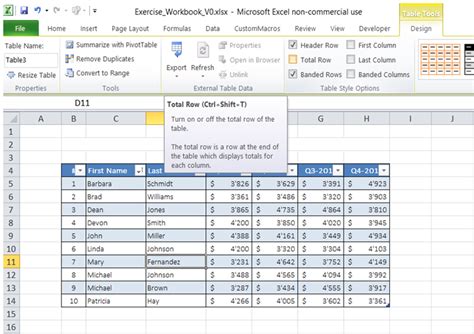 How To Show The Total Row In Excel