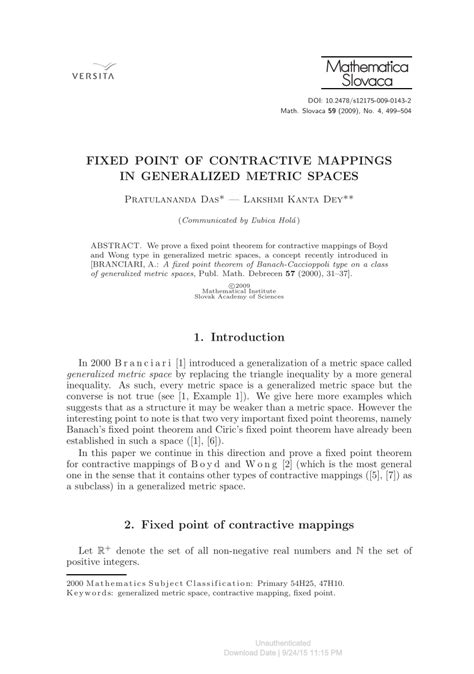 pdf fixed point of contractive mappings in generalized metric space