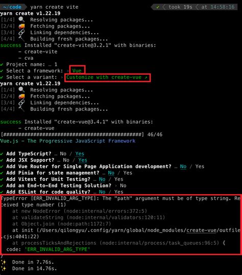 bug create vue init project error · issue 11129 · vitejs vite · github