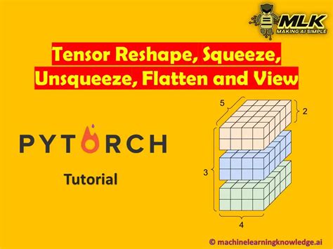 pytorch tutorial for reshape squeeze unsqueeze flatten and view mlk machine learning