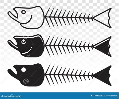 Fish Bone Or Fishbone Skeleton Flat Vector Icon For Apps And Websites