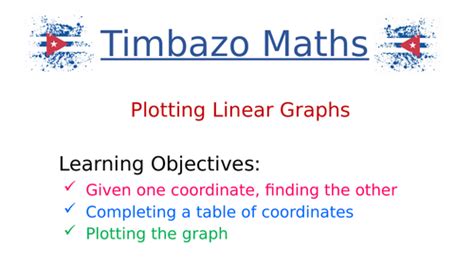plotting linear graphs from linear equations teaching