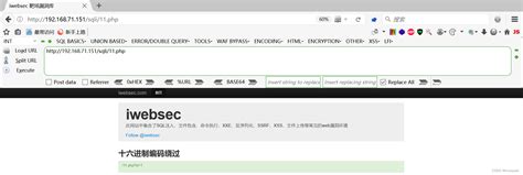 iwebsec靶场 sql注入漏洞通关笔记11 16进制编码绕过 sql注入16进制绕过 csdn博客