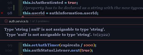 typescript type string null is not assignable to type string how do fix this in angular app