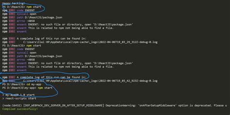 reactjs on npm start npm err a complete log of this run can be found in stack overflow