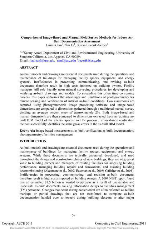 [pdf] comparison of image based and manual field survey methods for indoor as built