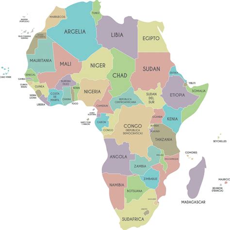político África mapa vector ilustración aislado en blanco antecedentes