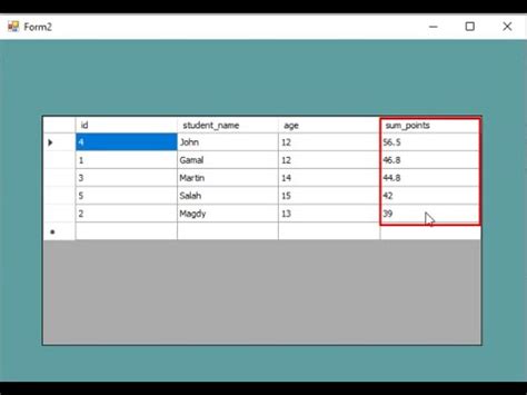 How To Fill DataGridView With Table And Add Column Sum Rows In Another