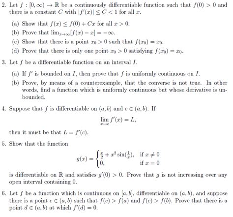 solved 2 let f [0 ∞ → r be a continuously