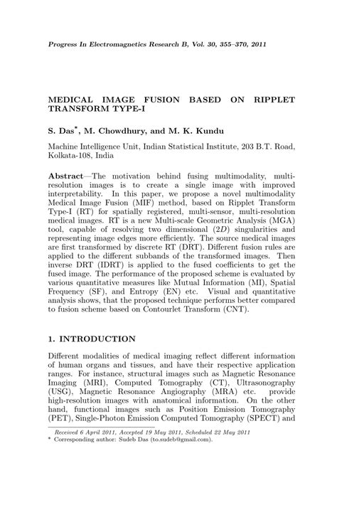 pdf medical image fusion based on ripplet transform type i
