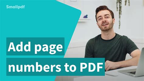 how to add page numbers to pdf without acrobat using smallpdf youtube
