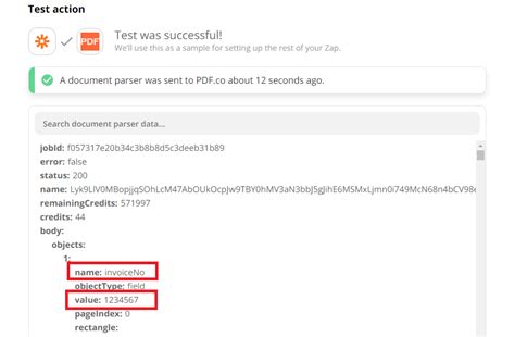 parse document in pandadoc using and zapier