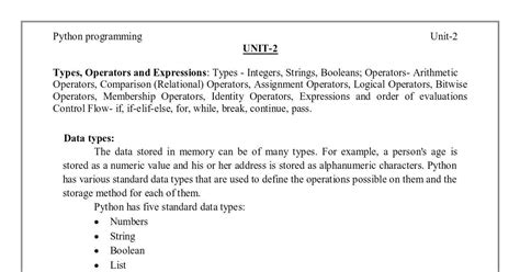 types of operators