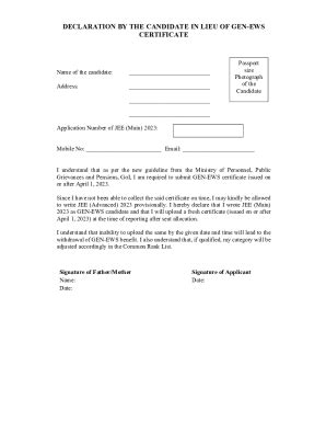 Fillable Online JEE Main 2024 Self Declaration Form Know How To Fill