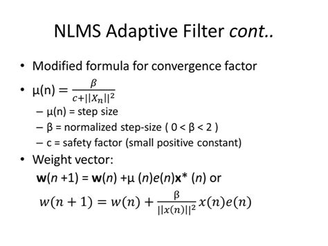 nlms algorithm for adaptive filter
