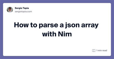 How To Parse A Json Array With Nim