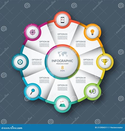 Infographic Circle Process Chart Vector Diagram With 5 Options