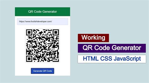 Qr Code Generator In Html Css Javascript Javascript Qr Code Generator Qr Code Generator