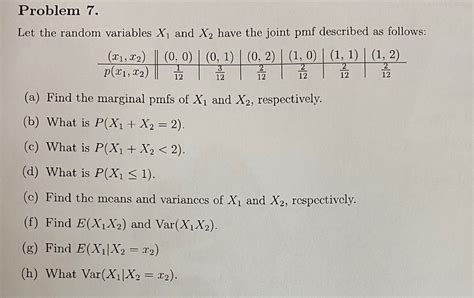 solved let the random variable x1 and x2 have the joint pmf