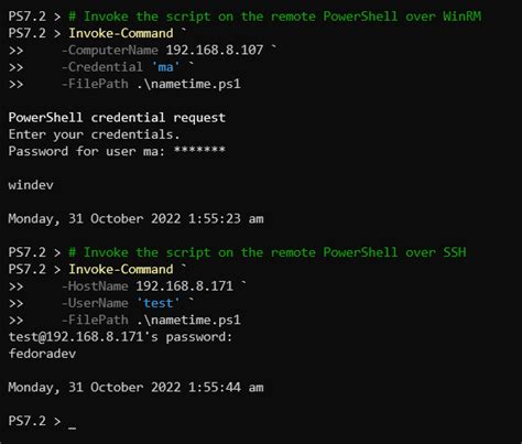 using powershell invoke command to run scripts on remote computers